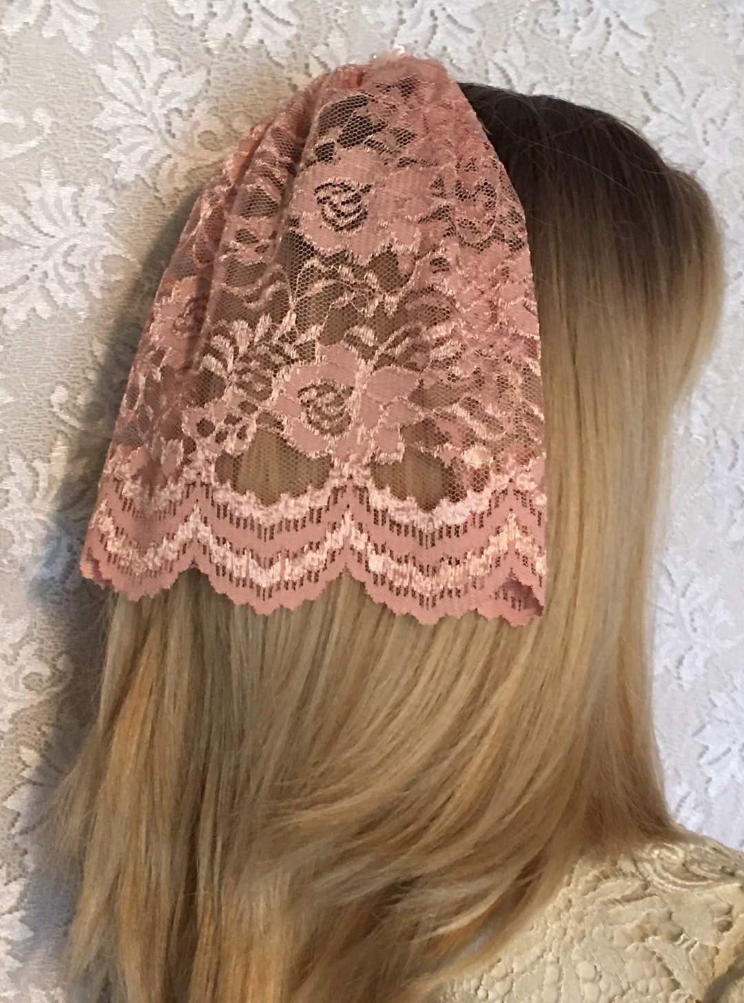 MAUVE Floral Bat Mitzvah Head Covering • Lace Kippah Hair Covers ...
