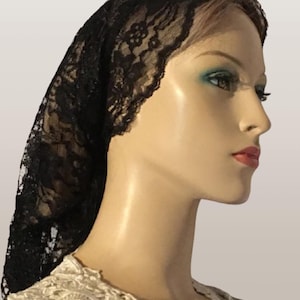 Black Lace Snood, Victorian Style With Lace Ties, Women Hair Accessory ...