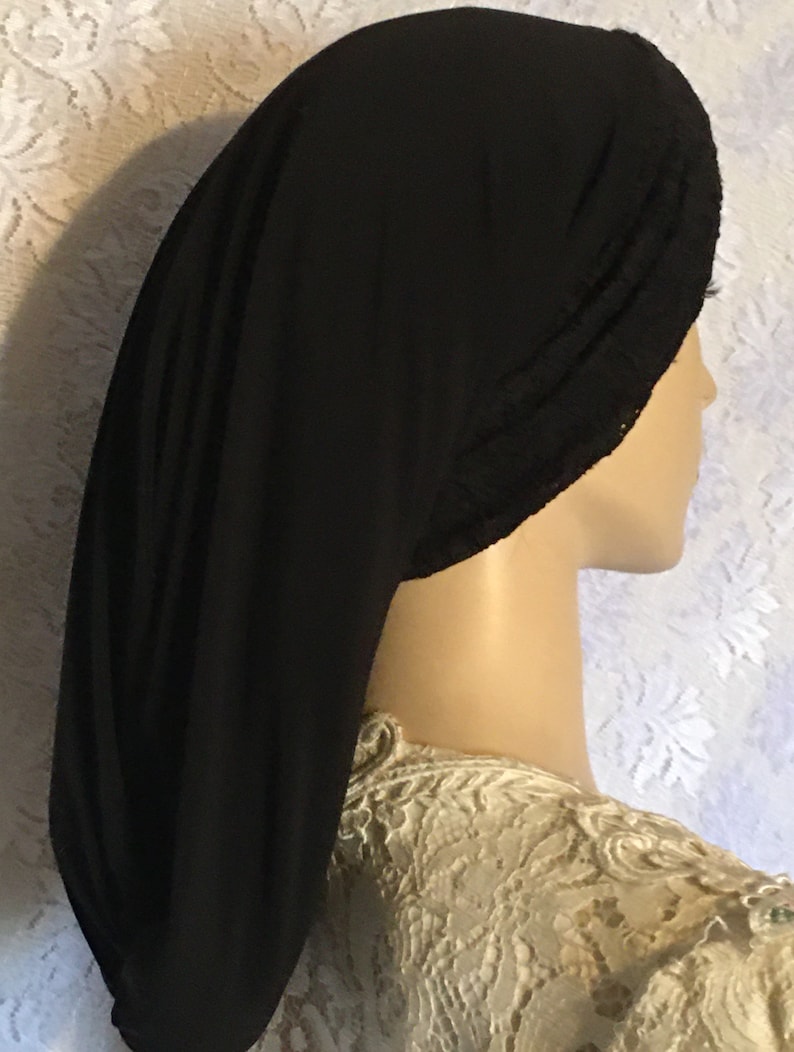 Black Turban Snood Head Covering for Women - Renaissance Modesty Wear ...