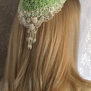 Beaded Sequin Applique Crocheted Kippah Head Covering Bat Mitzvah ...