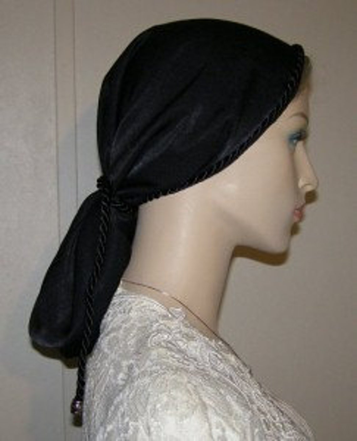 Black Peach Skin Snood Head Covering Hair Snood Tichel - Etsy