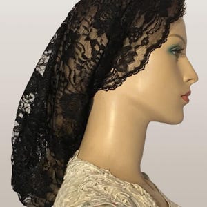 Black Lace Snood, Victorian Style With Lace Ties, Women Hair Accessory ...