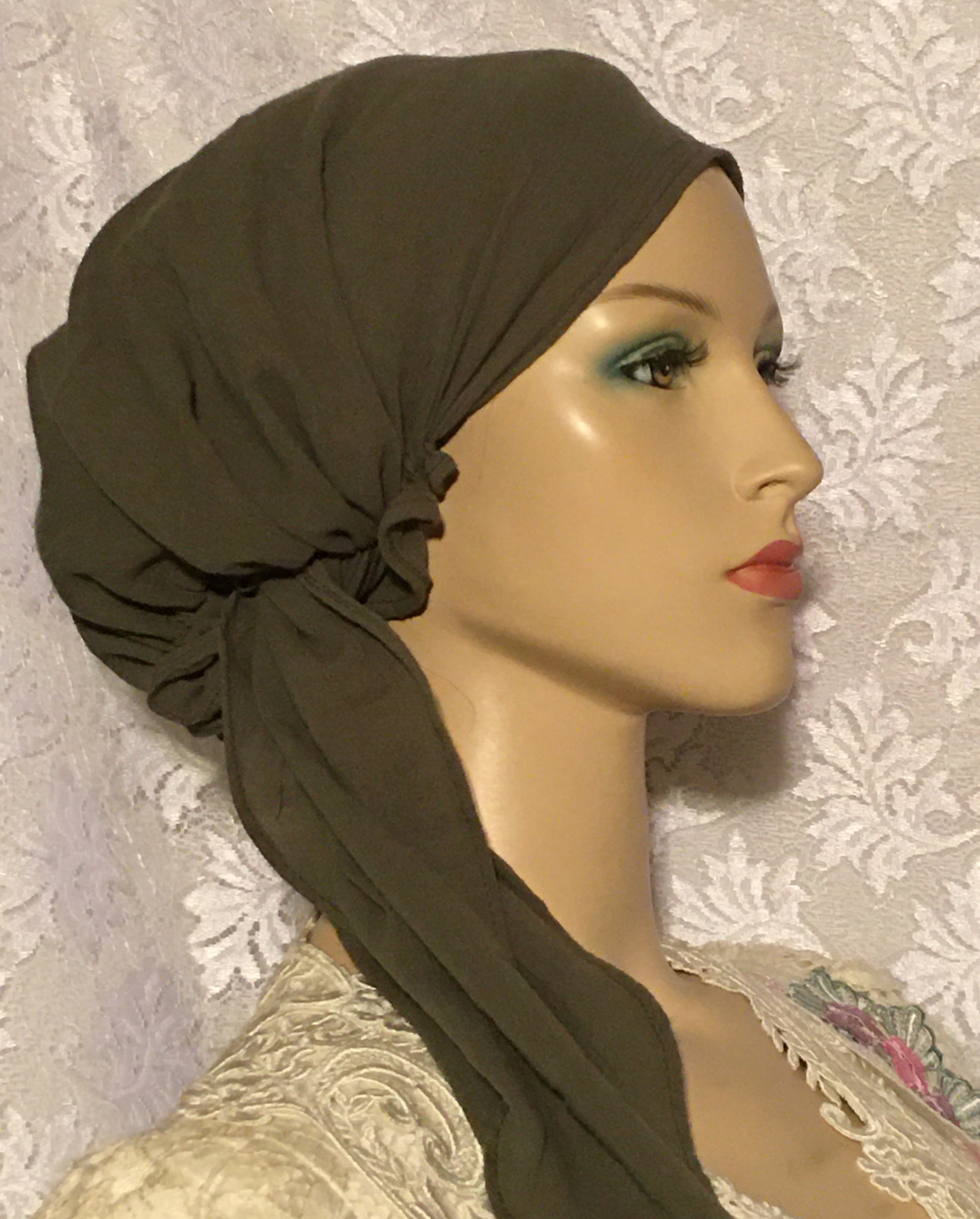 OLIVE Gauze Cotton Slip on Scarf Pre-tied Scarves - Etsy