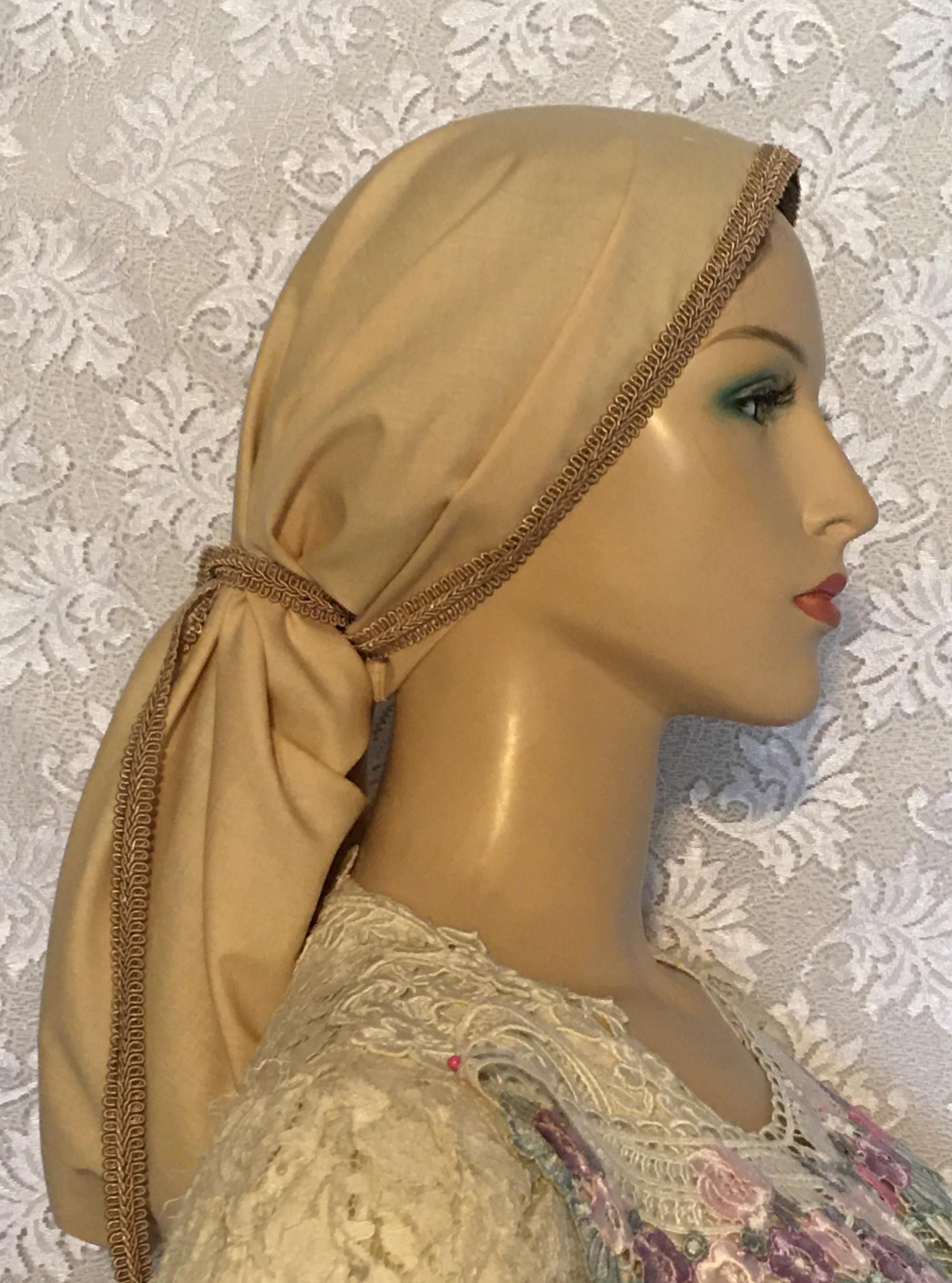 Tan All Cotton Snood Head Covering, Hair Snoods 4 Women, Tichel ...