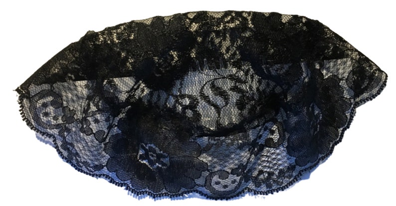 Black Lace Bucharian Style Doily Head Cover Hair Accessory - Etsy