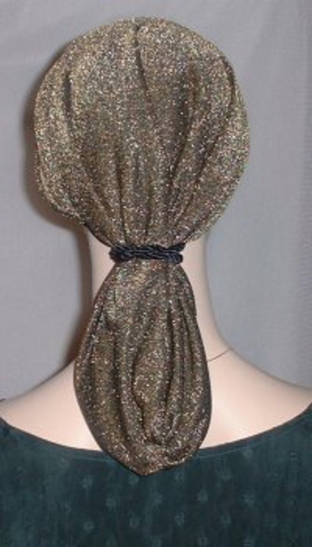 Gold Sparkle Snood Head Covering Tichel Headcovering Snoods Wrap Chemo ...