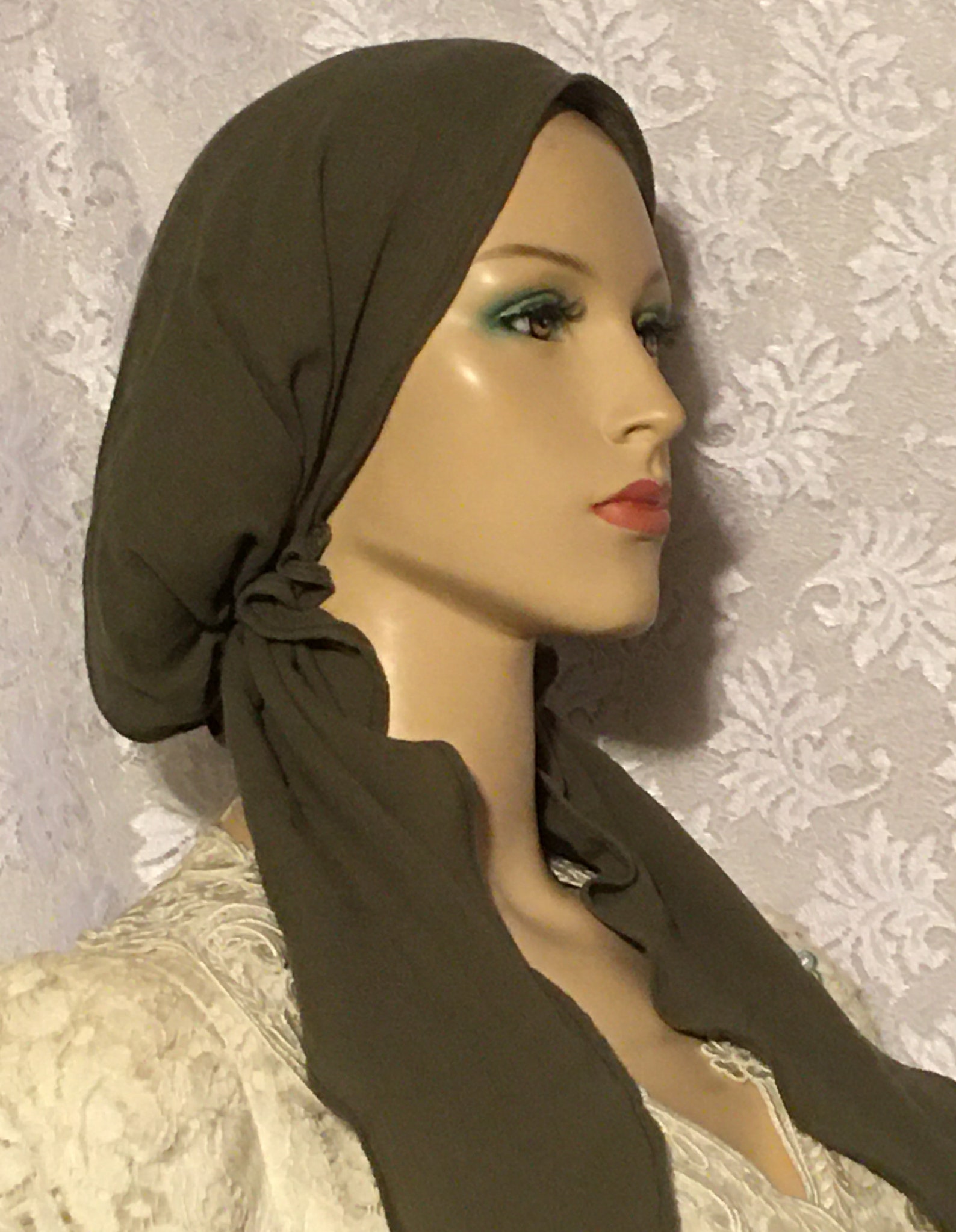 OLIVE Gauze Cotton Slip on Scarf Pre-tied Scarves - Etsy