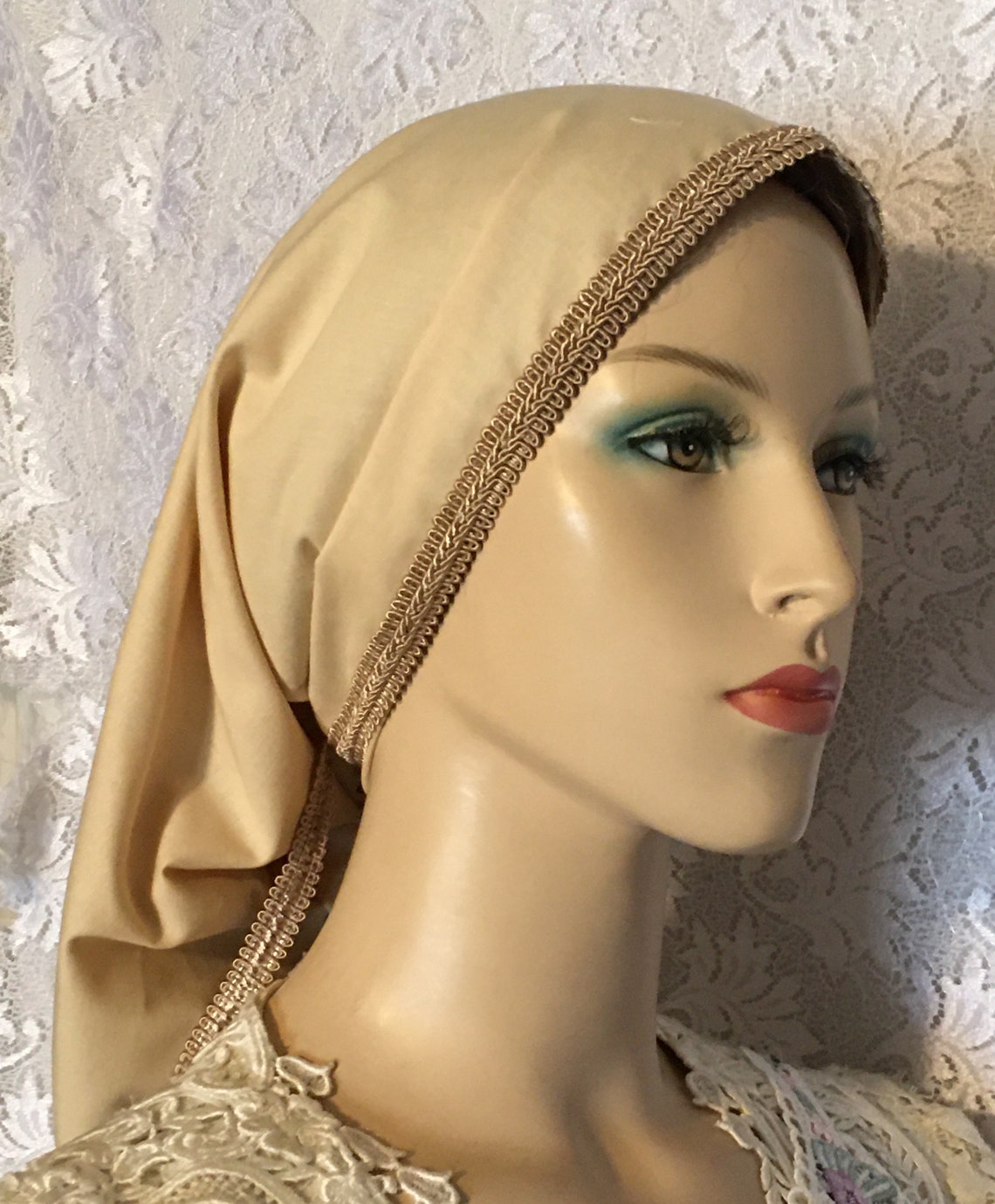 Tan All Cotton Snood Head Covering, Hair Snoods 4 Women, Tichel ...