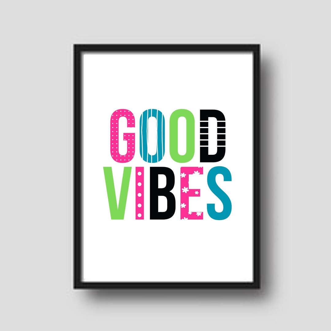 Cute, Printable "good Vibes" Decorative Poster/wall Art for the ...