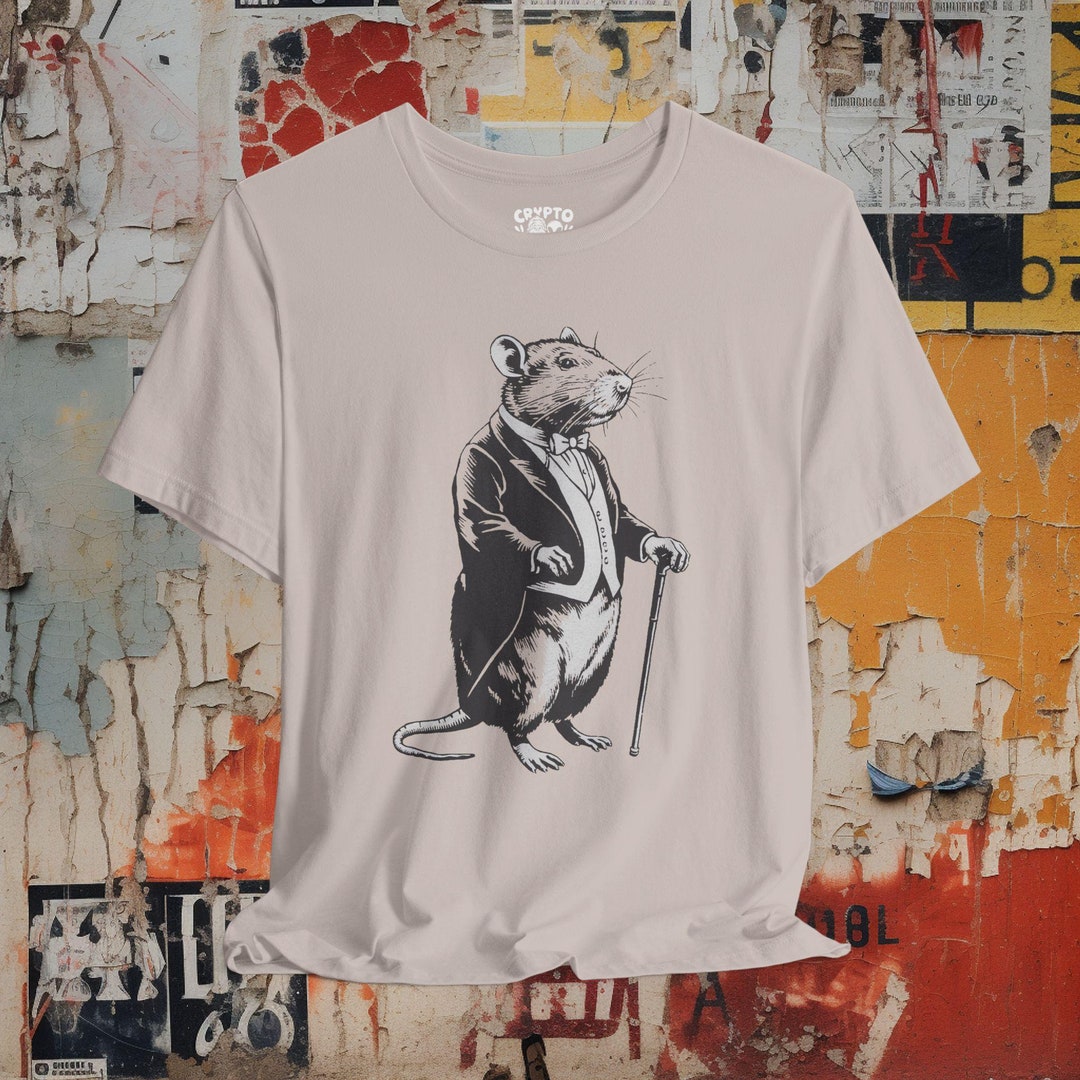 Dapper Rat in a Tuxedo T-shirt, Funny Novelty Animal Tee, Quirky Unisex ...