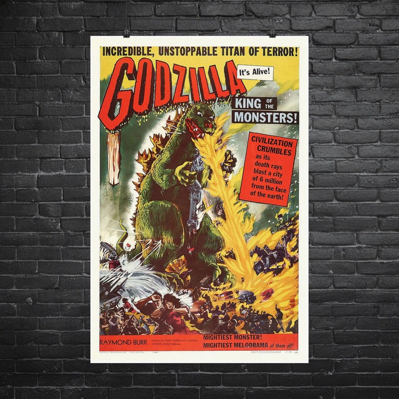 Japanese Godzilla Poster - Etsy