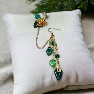 Emerald Green Chain Ear Cuff Bajor Bajoran Earring, Gift for Her ...