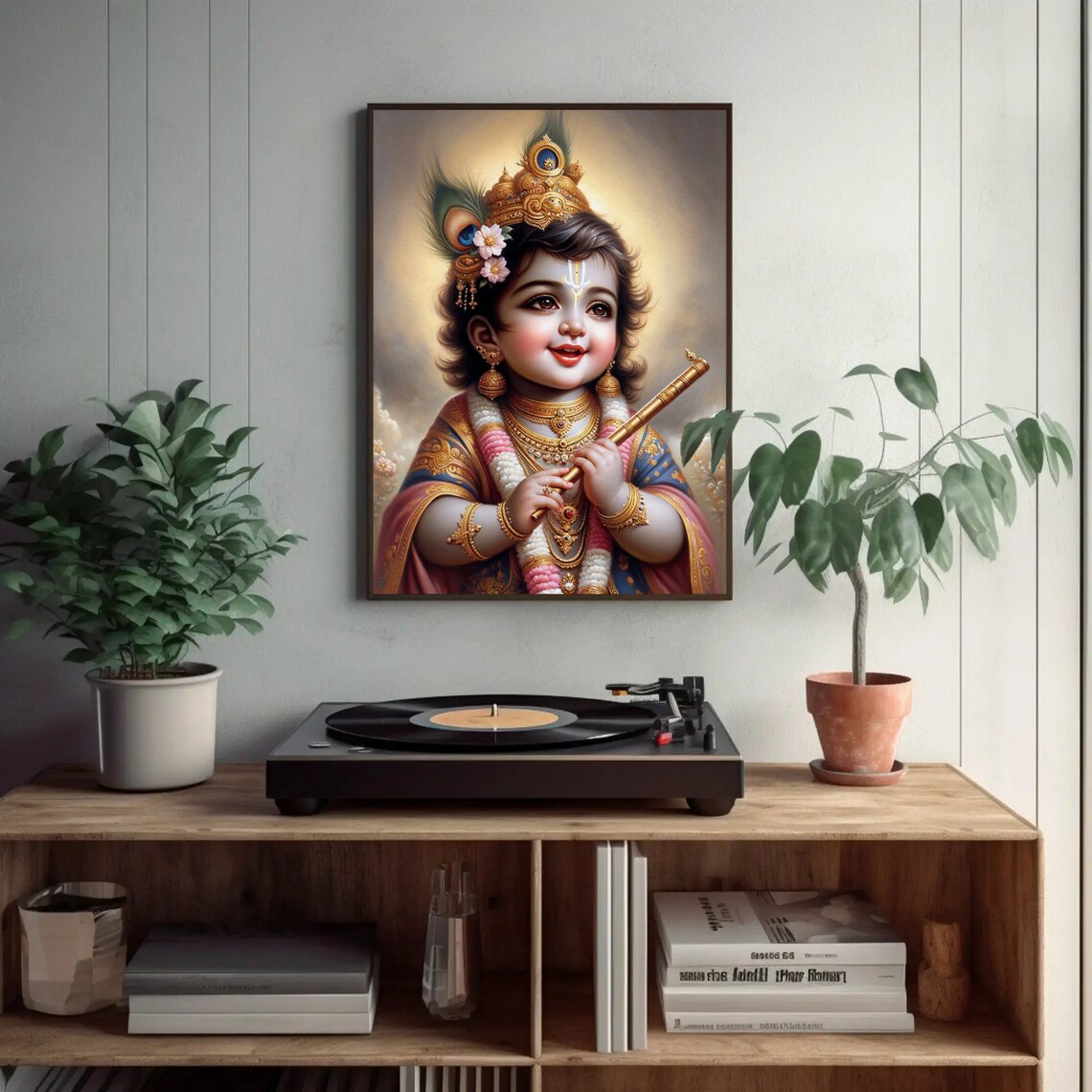 Beautiful Baby Krishna Printable Digital Wall Art, Hindu Wall Art ...