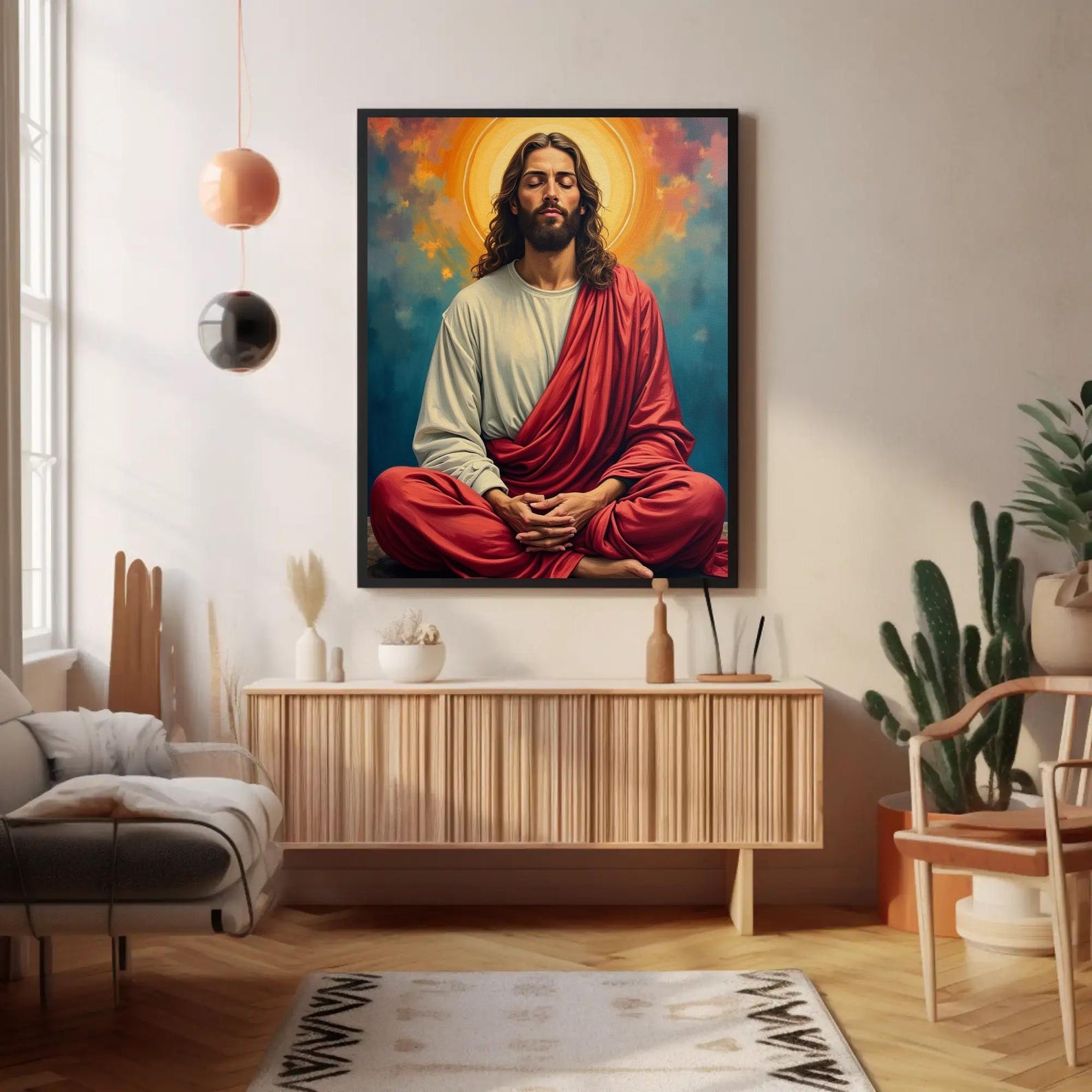 Meditating Jesus - Spiritual Digital Art Download | Religious Home ...
