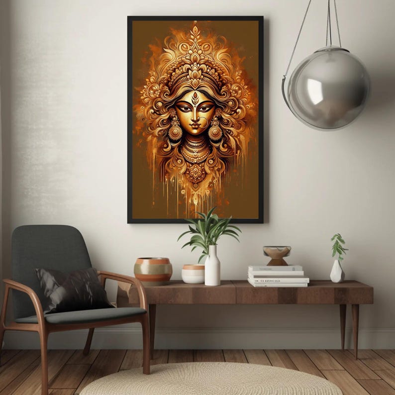 Maa Durga Devi Printable Digital Wall Art, Grace, Power, Divine ...