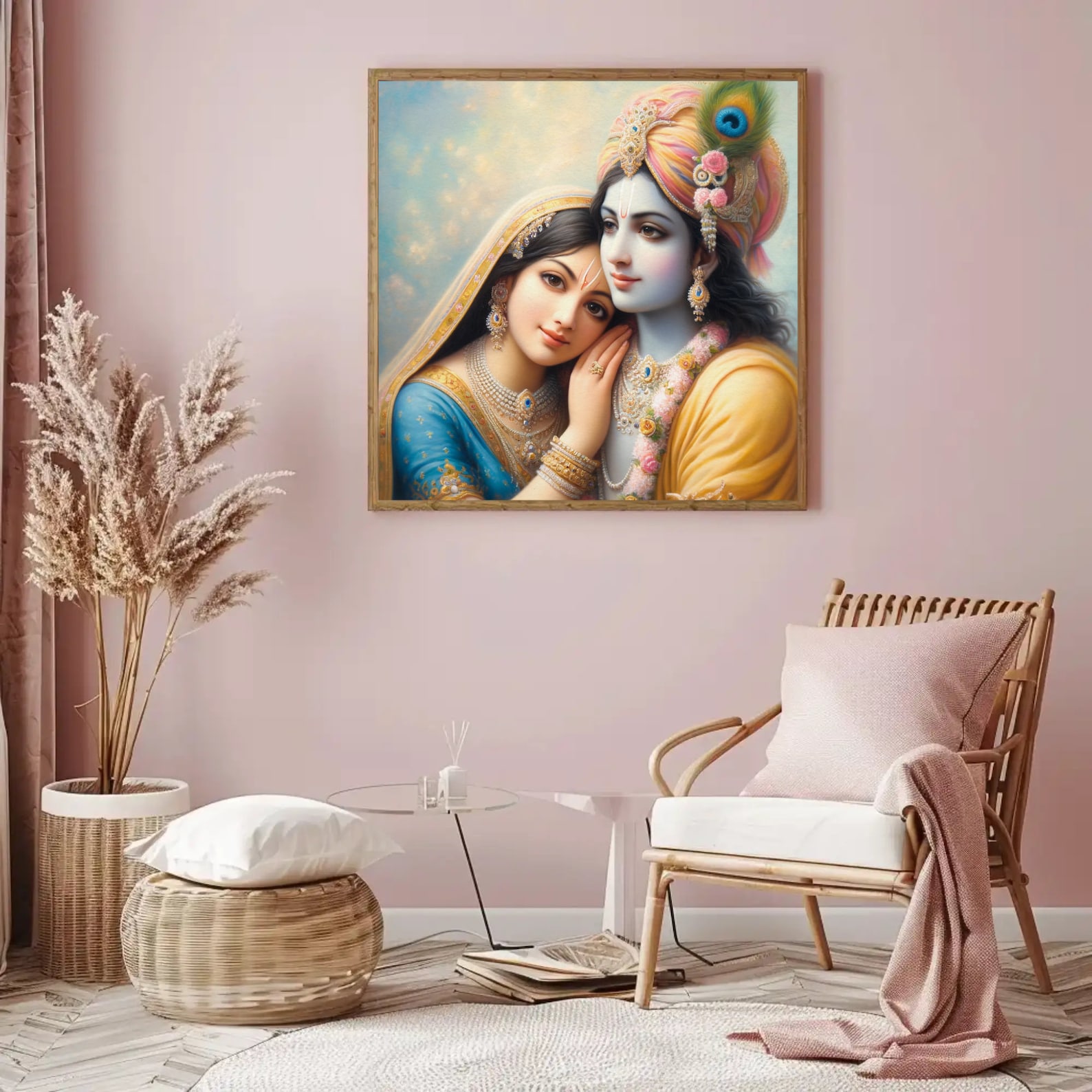 Beautiful Radha Krishna Printable Digital Wall Art, Hindu Wall Art, Krishna Wall Decor, Hare ...