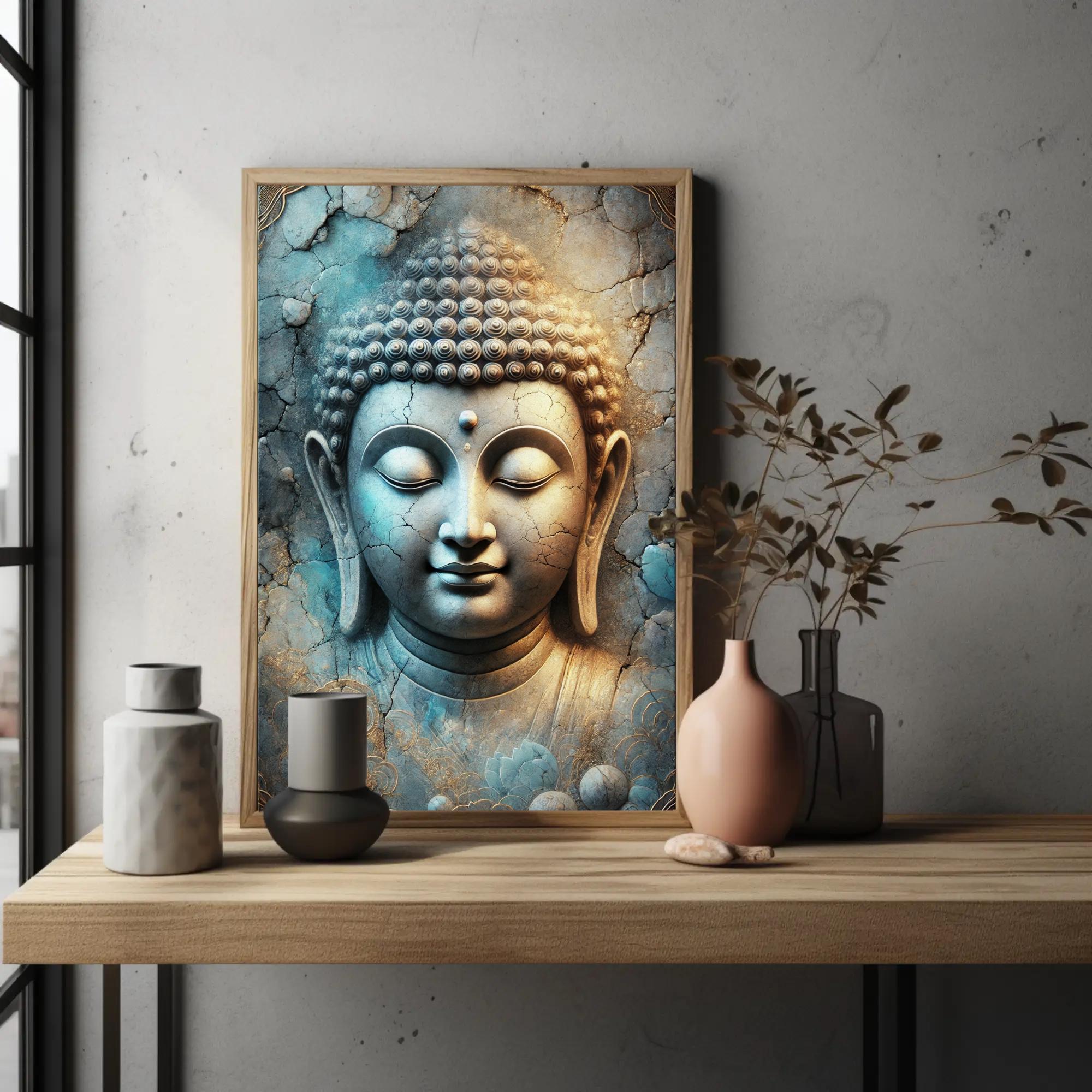 Buddha Face Digital Art Print | Serene Meditation Wall Decor | Instant ...