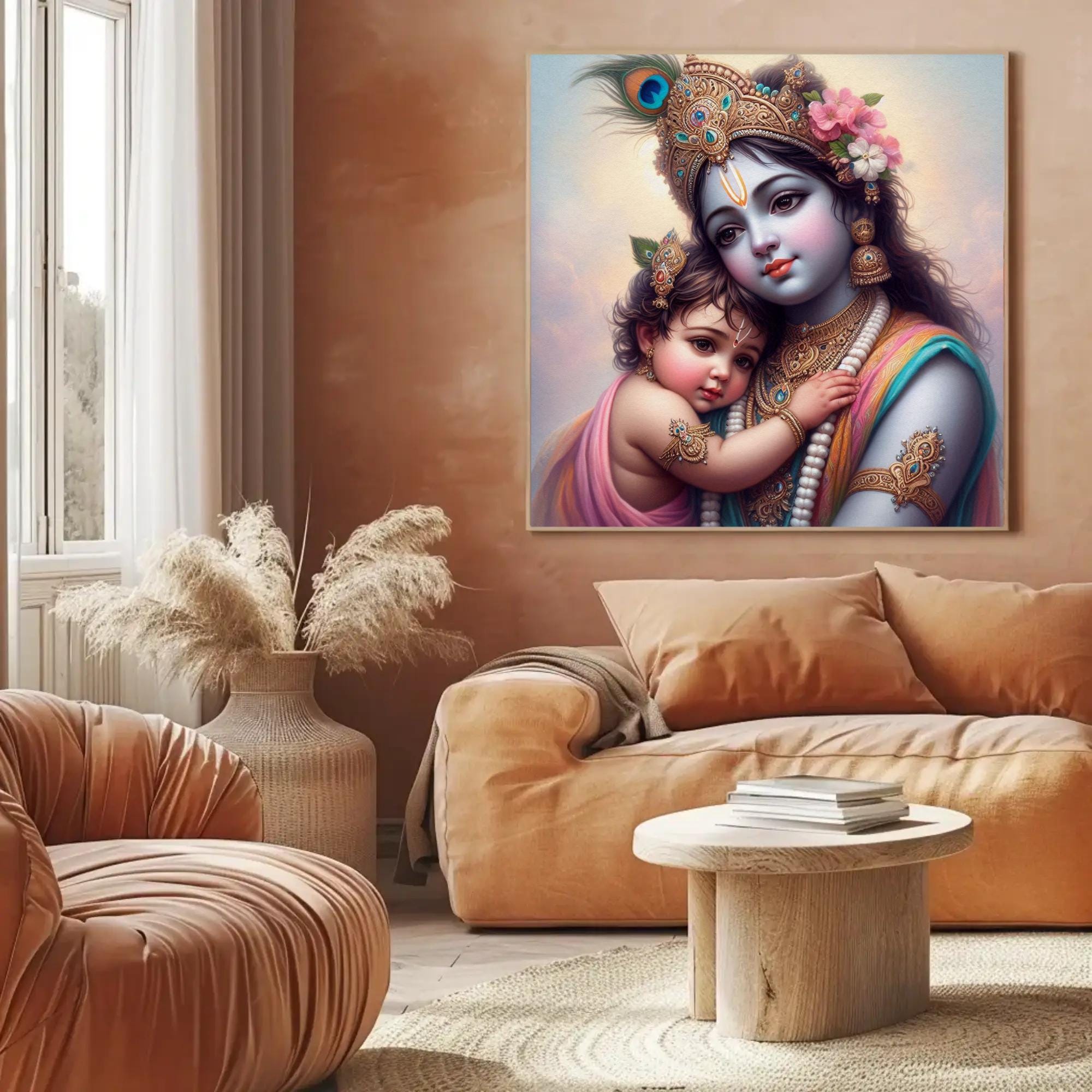 Krishna's Love Hindu Lord Krishna Hugging Baby Devotee With Love ...
