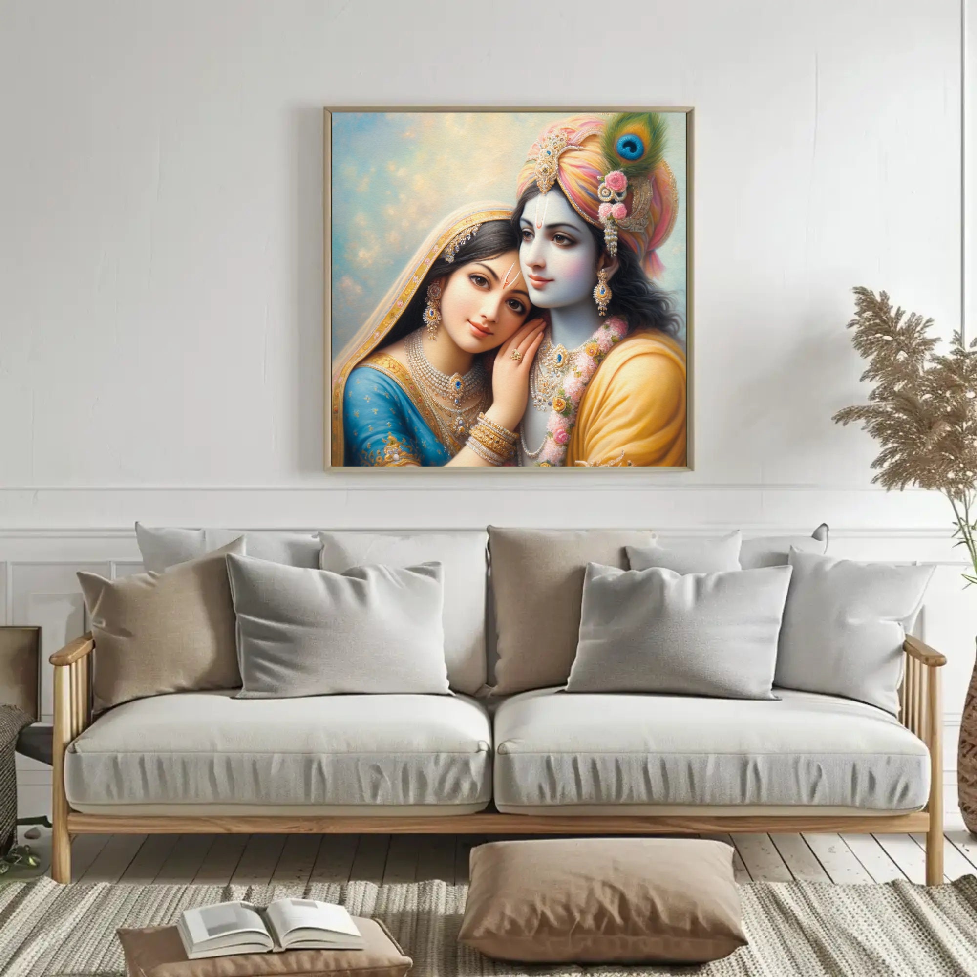 Beautiful Radha Krishna Printable Digital Wall Art, Hindu Wall Art ...