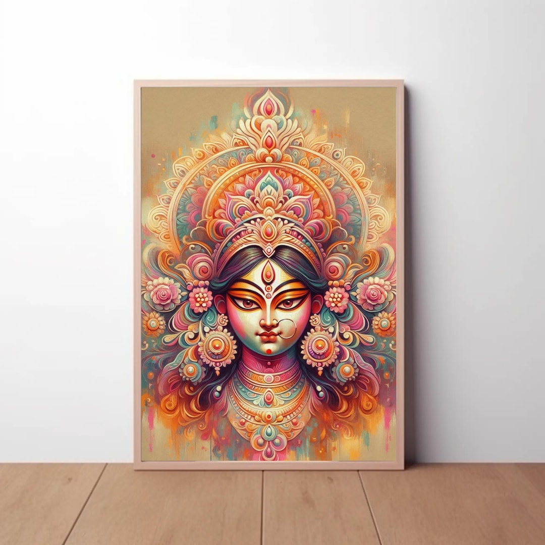 Maa Durga Devi Printable Digital Wall Art, Grace, Power, Divine ...