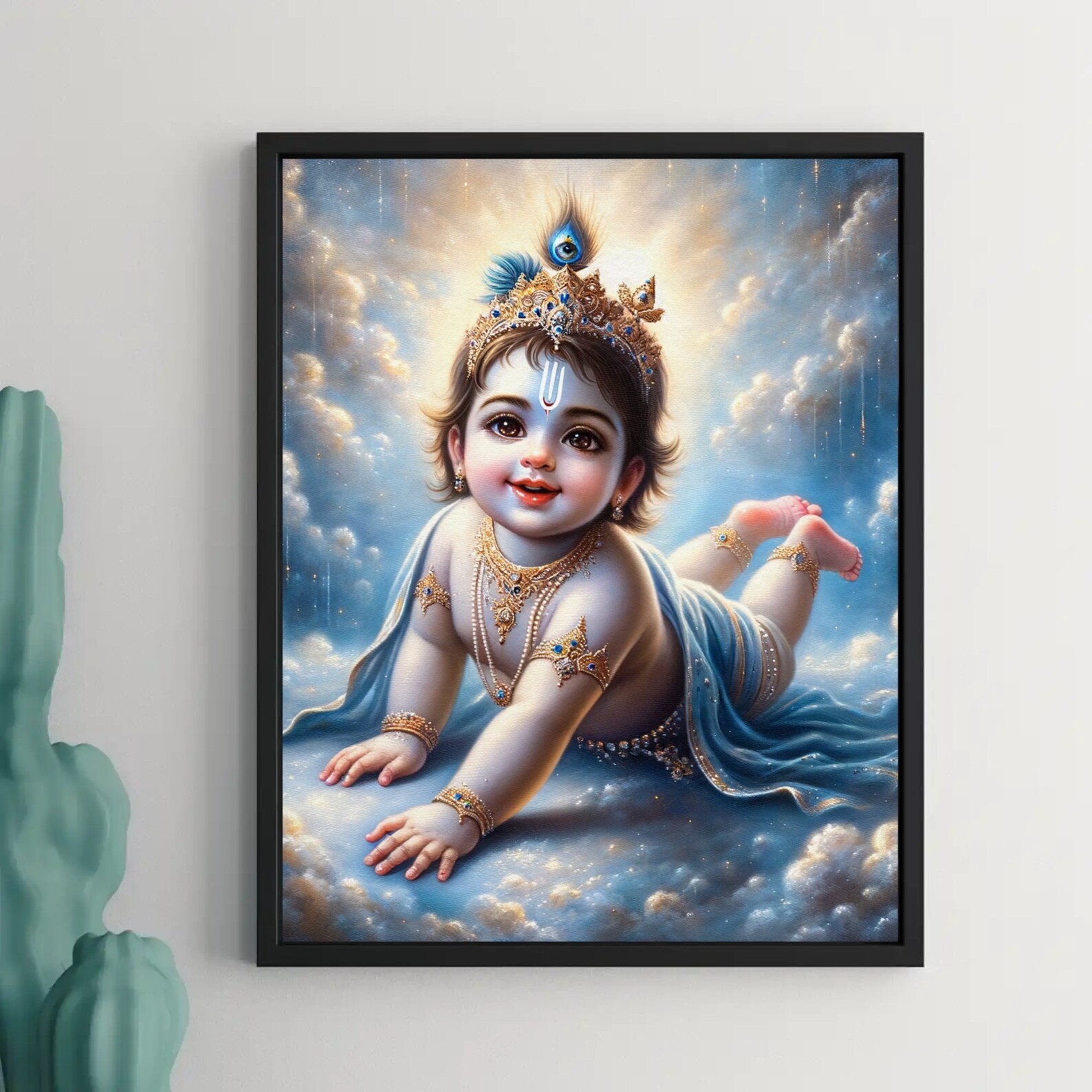 Beautiful Baby Krishna Printable Digital Wall Art, Hindu Wall Art ...