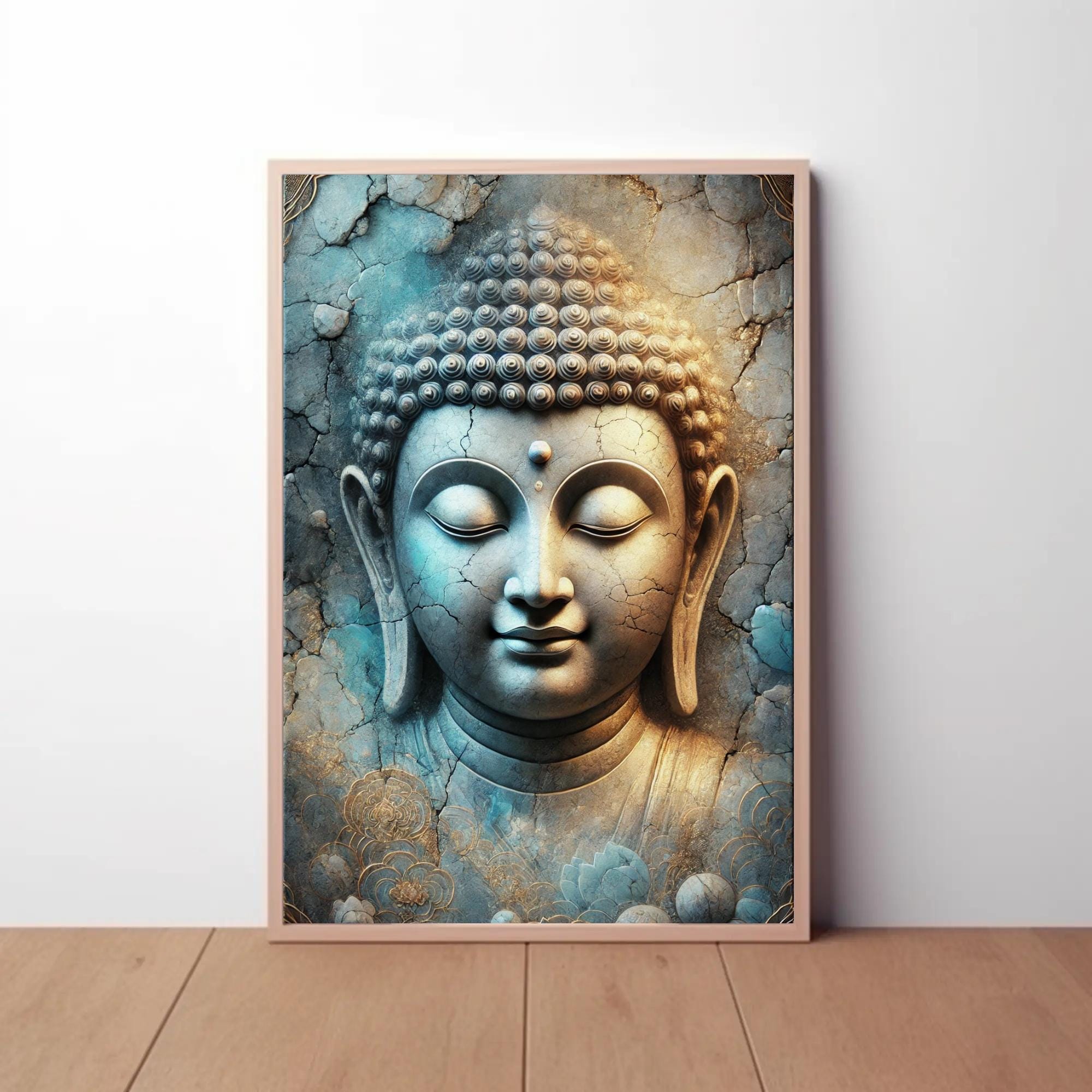 Buddha Face Digital Art Print | Serene Meditation Wall Decor | Instant ...