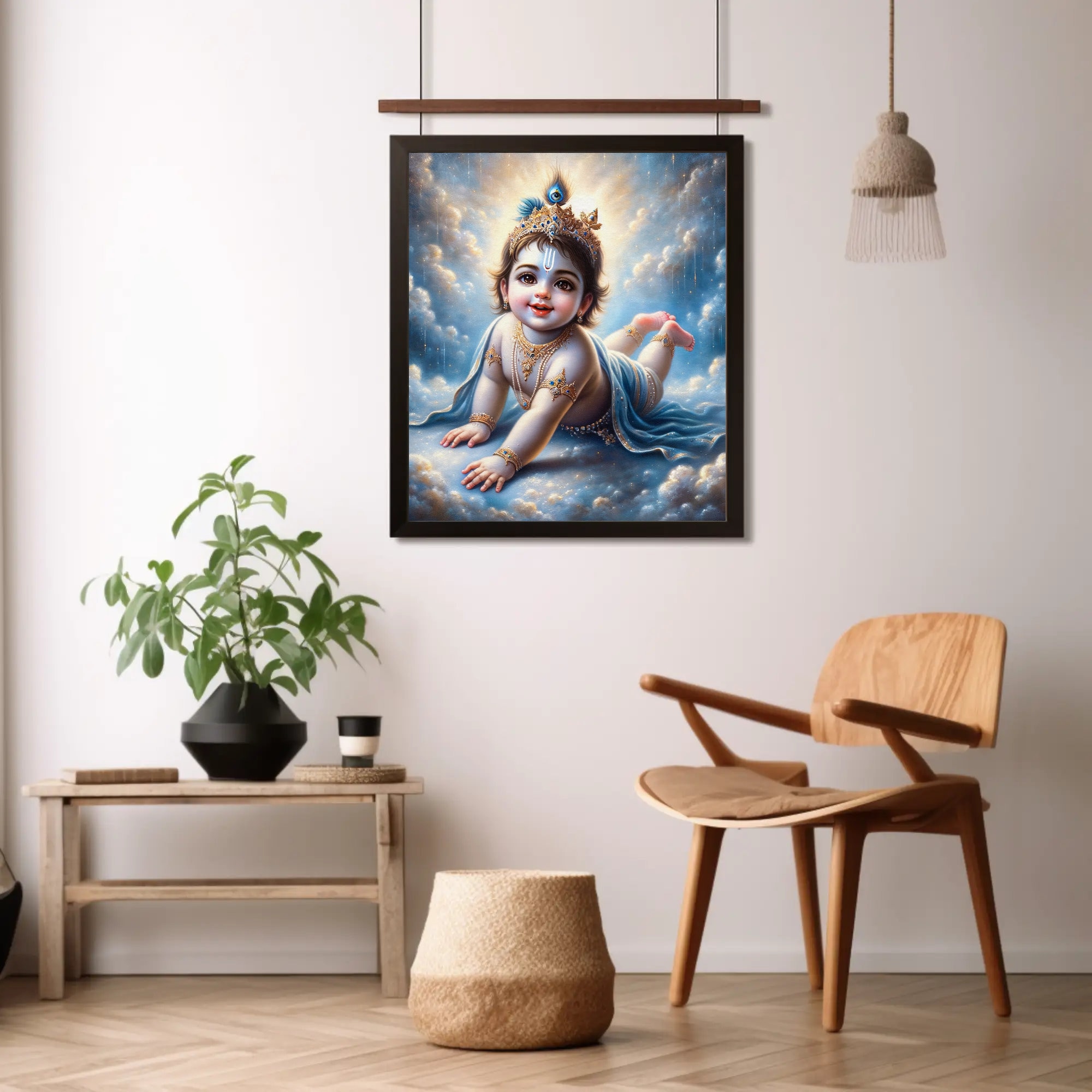 Beautiful Baby Krishna Printable Digital Wall Art, Hindu Wall Art ...