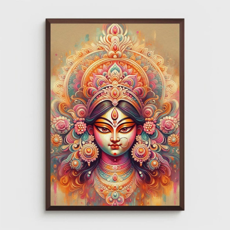 Maa Durga Devi Printable Digital Wall Art, Grace, Power, Divine ...