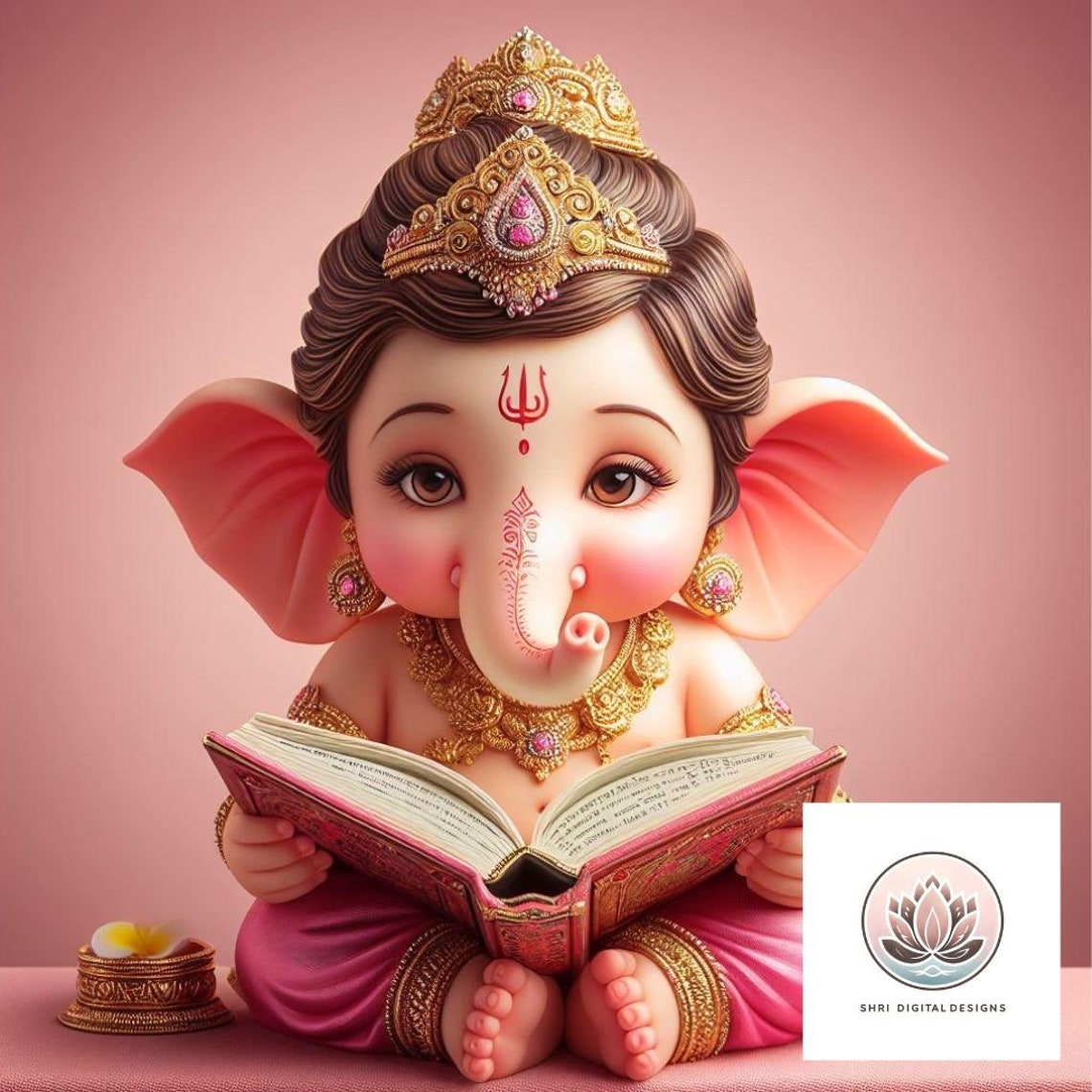 Lord Ganesha Printable Digital Wall Art, Hindu Wall Art, Ganesha Kids ...