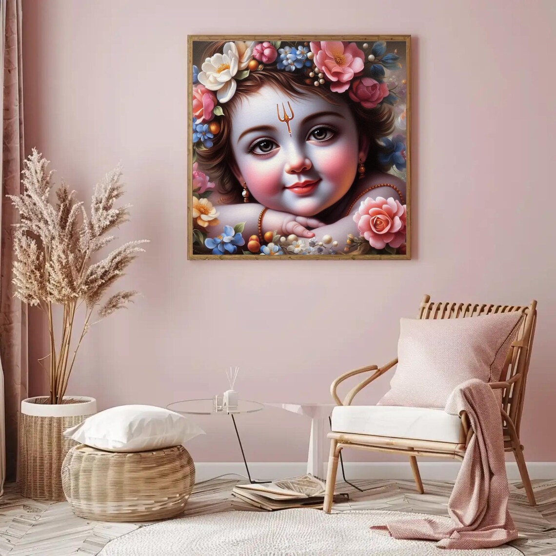 Cute Baby Krishna Printable Digital Wall Art, Hindu Wall Art, Krishna ...