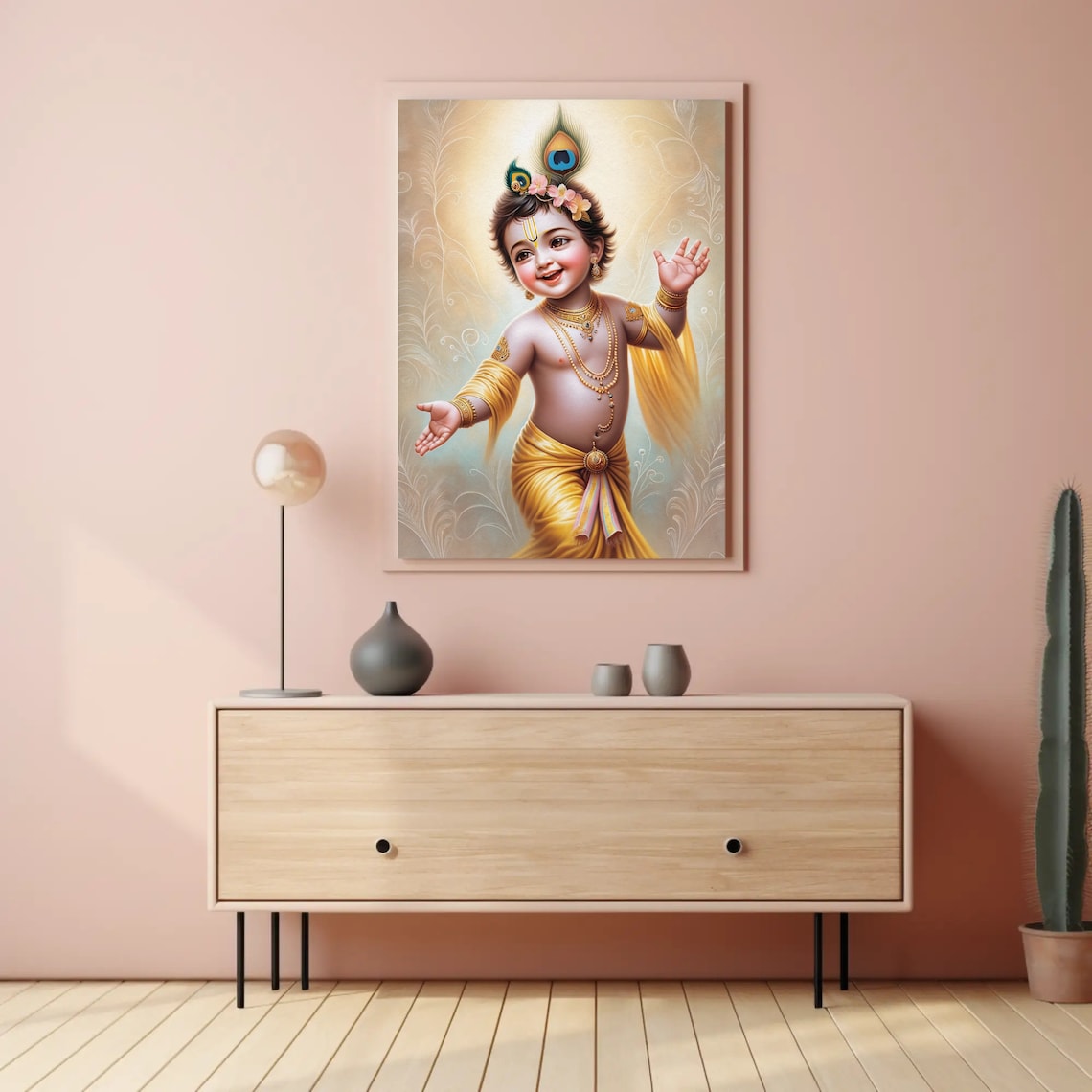 Charming Krishna Printable Digital Wall Art Digital Download, Hindu ...