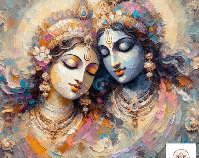 Radha Krishna Love Abstract Printable Digital Wall Art, Hindu Wall Art ...
