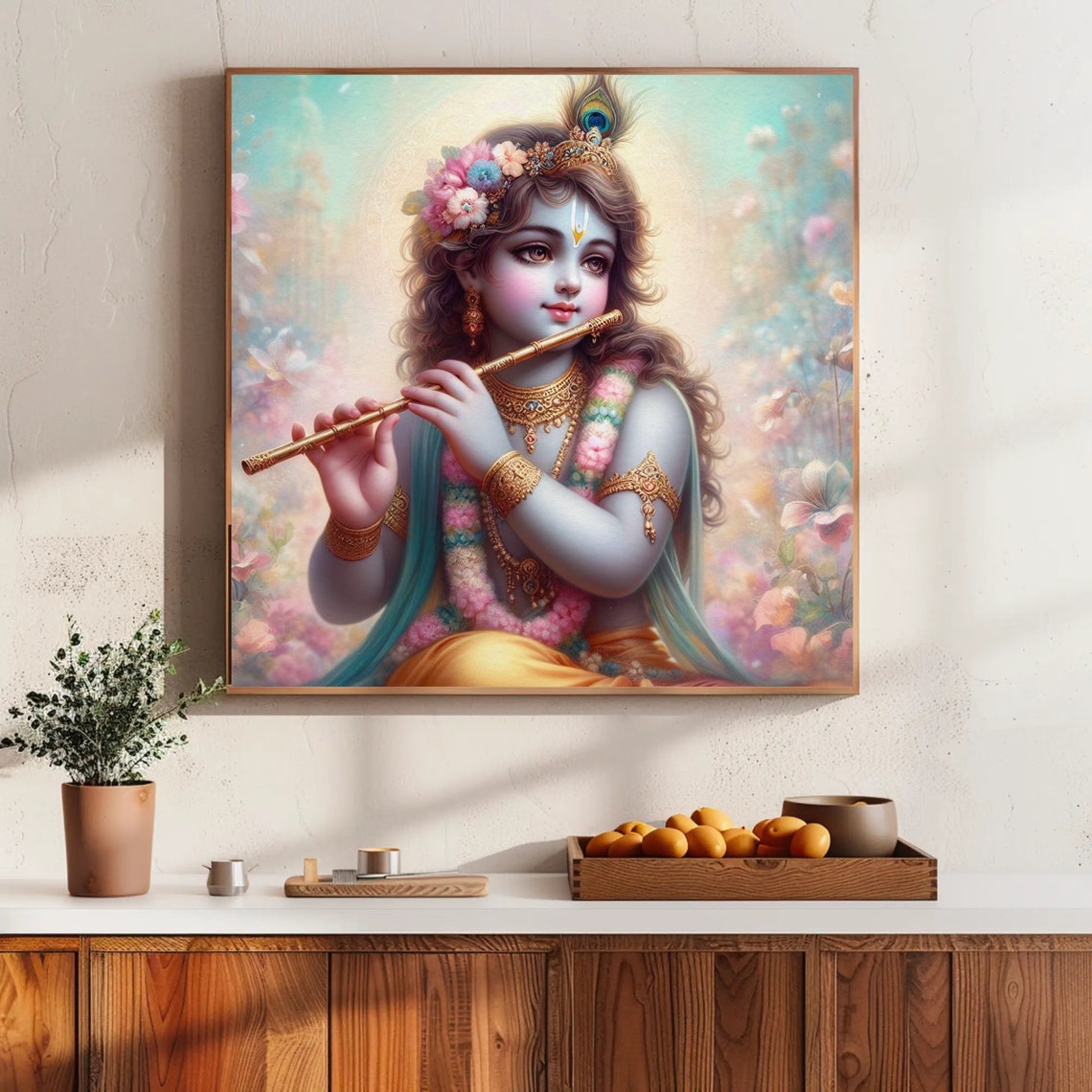 Hindu God Krishna ISKCON Krishna Printable Digital Wall Art - Digital ...