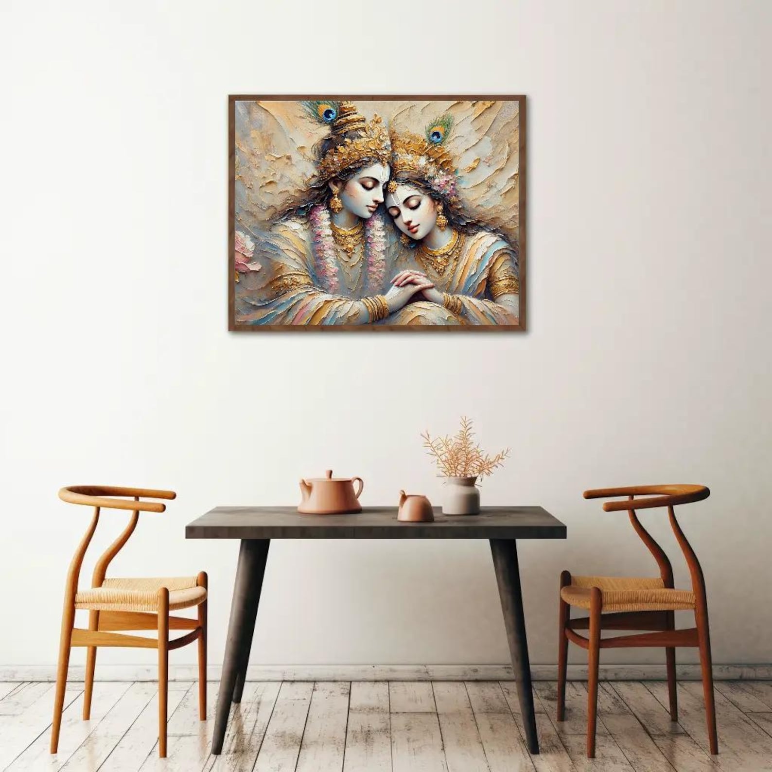 Radha Krishna Love Abstract Printable Digital Wall Art, Hindu Wall Art ...