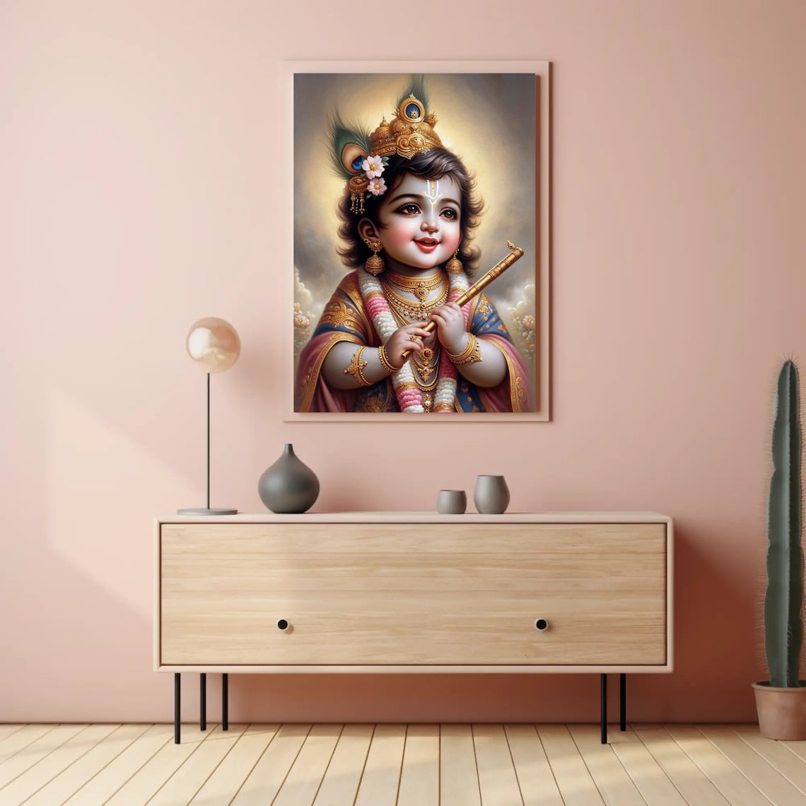 Beautiful Baby Krishna Printable Digital Wall Art, Hindu Wall Art ...