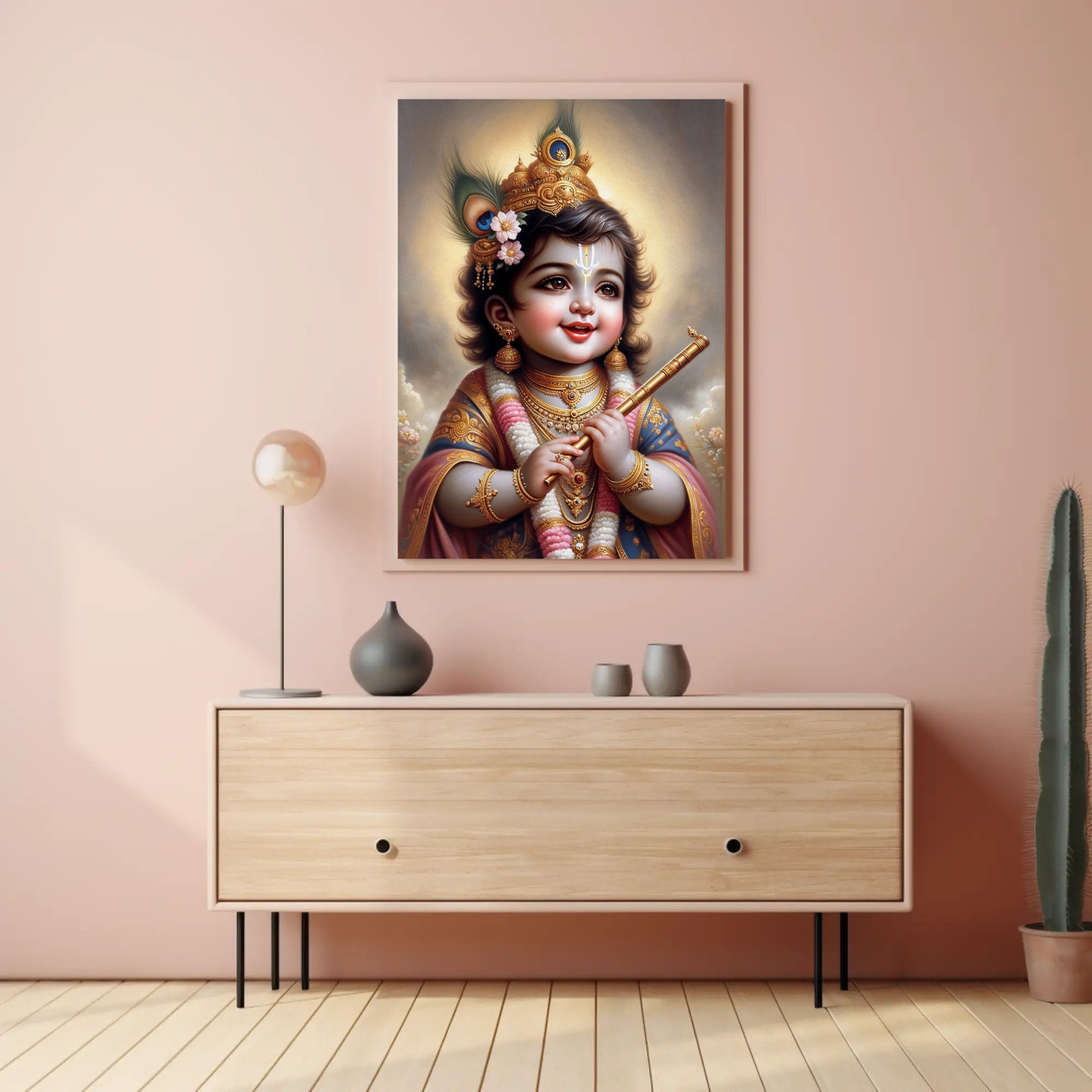 Beautiful Baby Krishna Printable Digital Wall Art, Hindu Wall Art ...