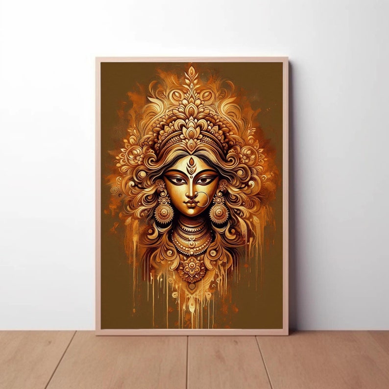 Maa Durga Devi Printable Digital Wall Art, Grace, Power, Divine ...