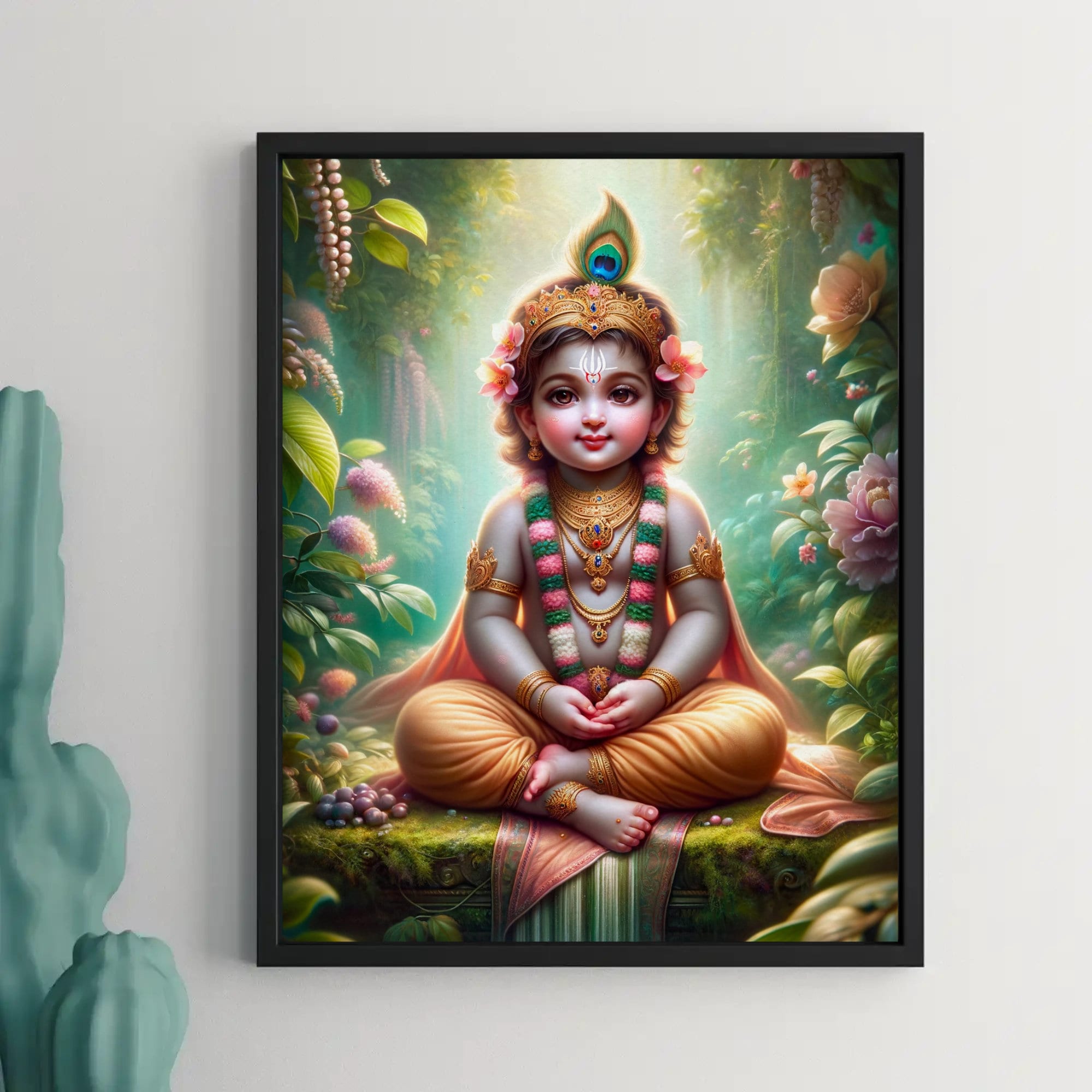 Beautiful Baby Krishna Printable Digital Wall Art, Hindu Wall Art ...