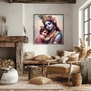 Krishna's Love Hindu Lord Krishna Hugging Baby Devotee With Love ...