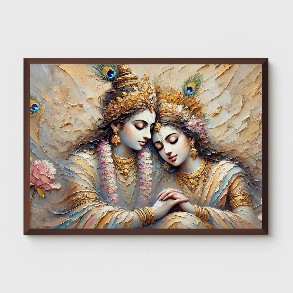 Radha Krishna Love Abstract Printable Digital Wall Art, Hindu Wall Art ...