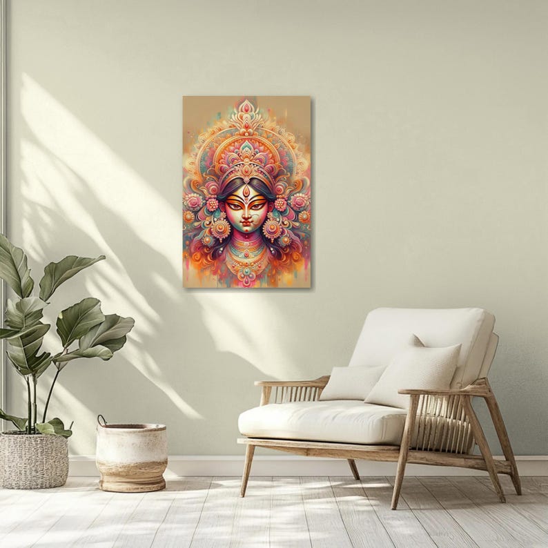 Maa Durga Devi Printable Digital Wall Art, Grace, Power, Divine ...