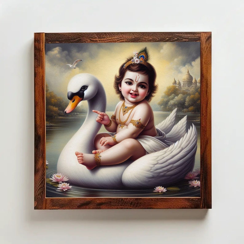 Lord Baby Krishna Oil Painting Style Printable Wall Art - Downloadable ...