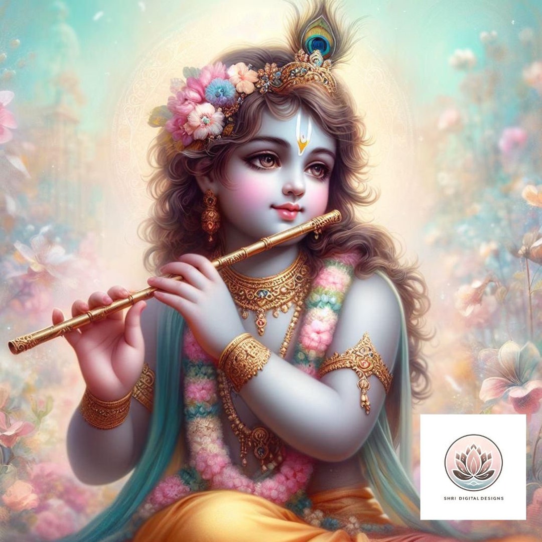 Hindu God Krishna ISKCON Krishna Printable Digital Wall Art - Digital ...