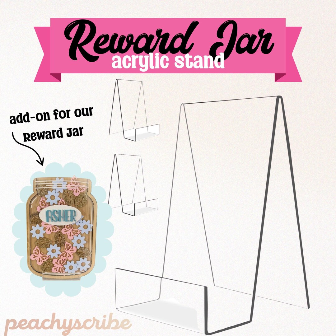 Acrylic Reward Jar Display Stand: Desk & Shelf Organizer, Add on Stand ...