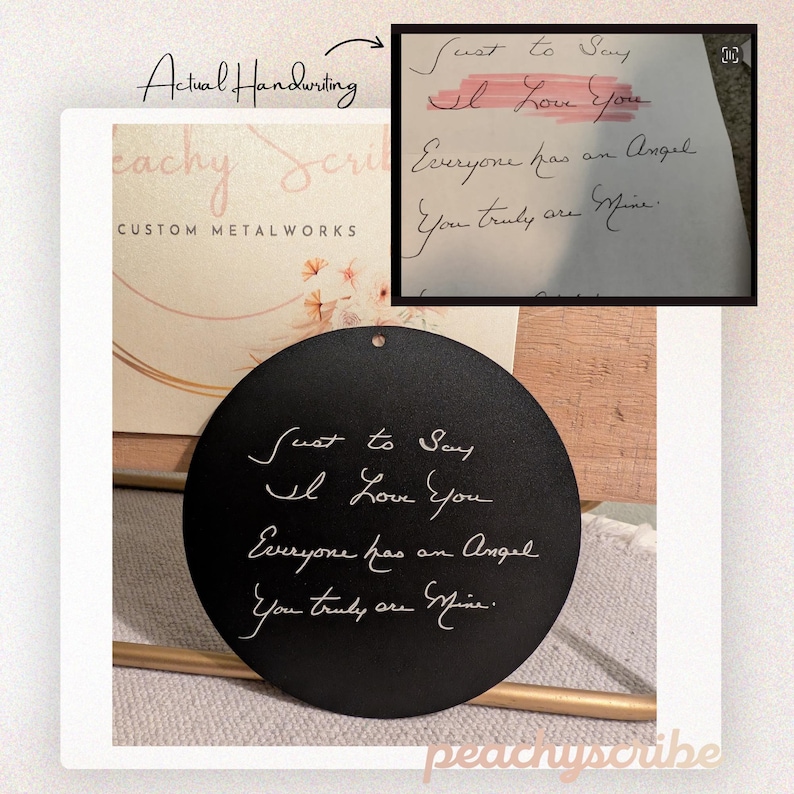 Actual Handwriting Personalized Garden Windchime, Engraved Signature or ...