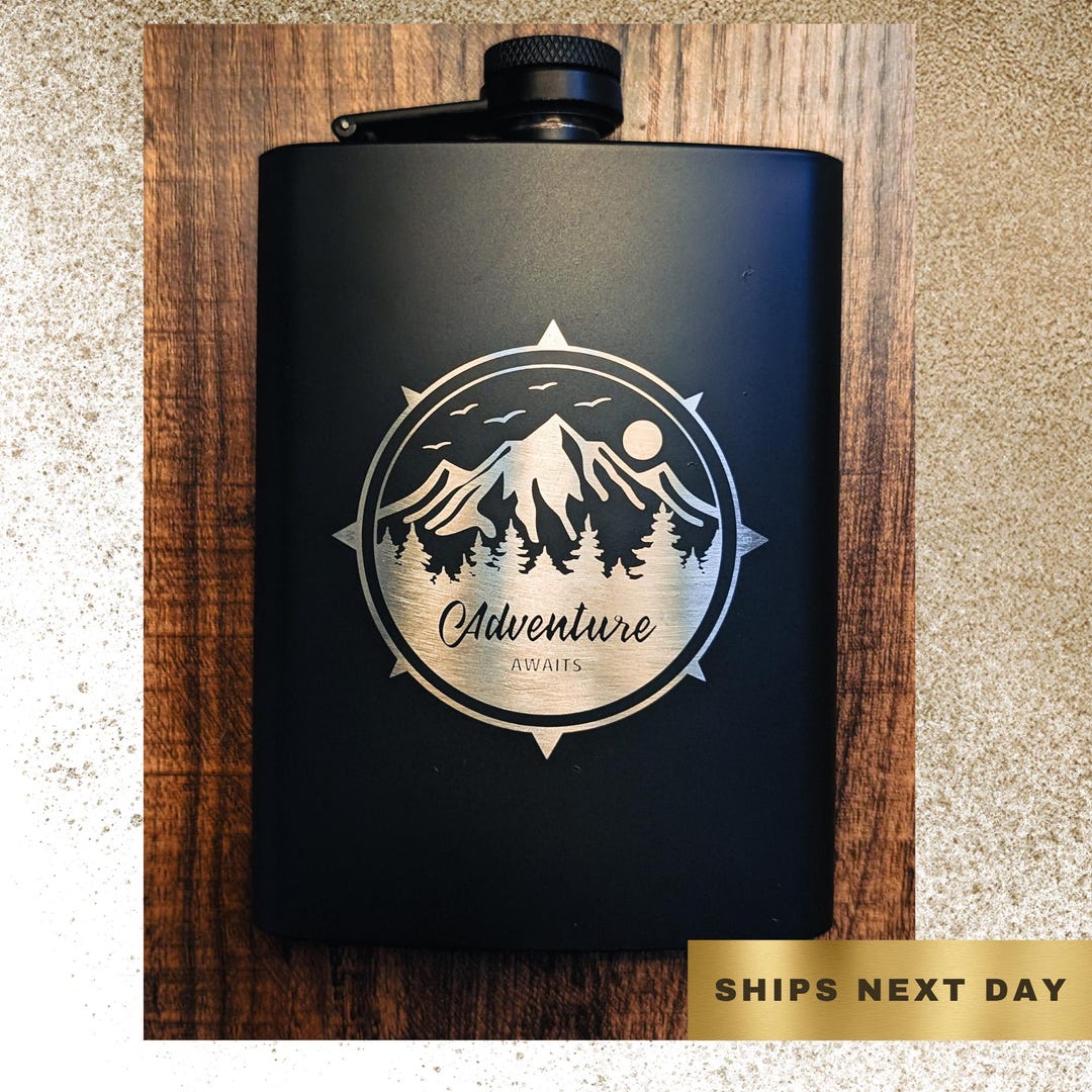 Custom Engraved 8oz Stainless Steel Flask, Premium Stainless Steel or ...