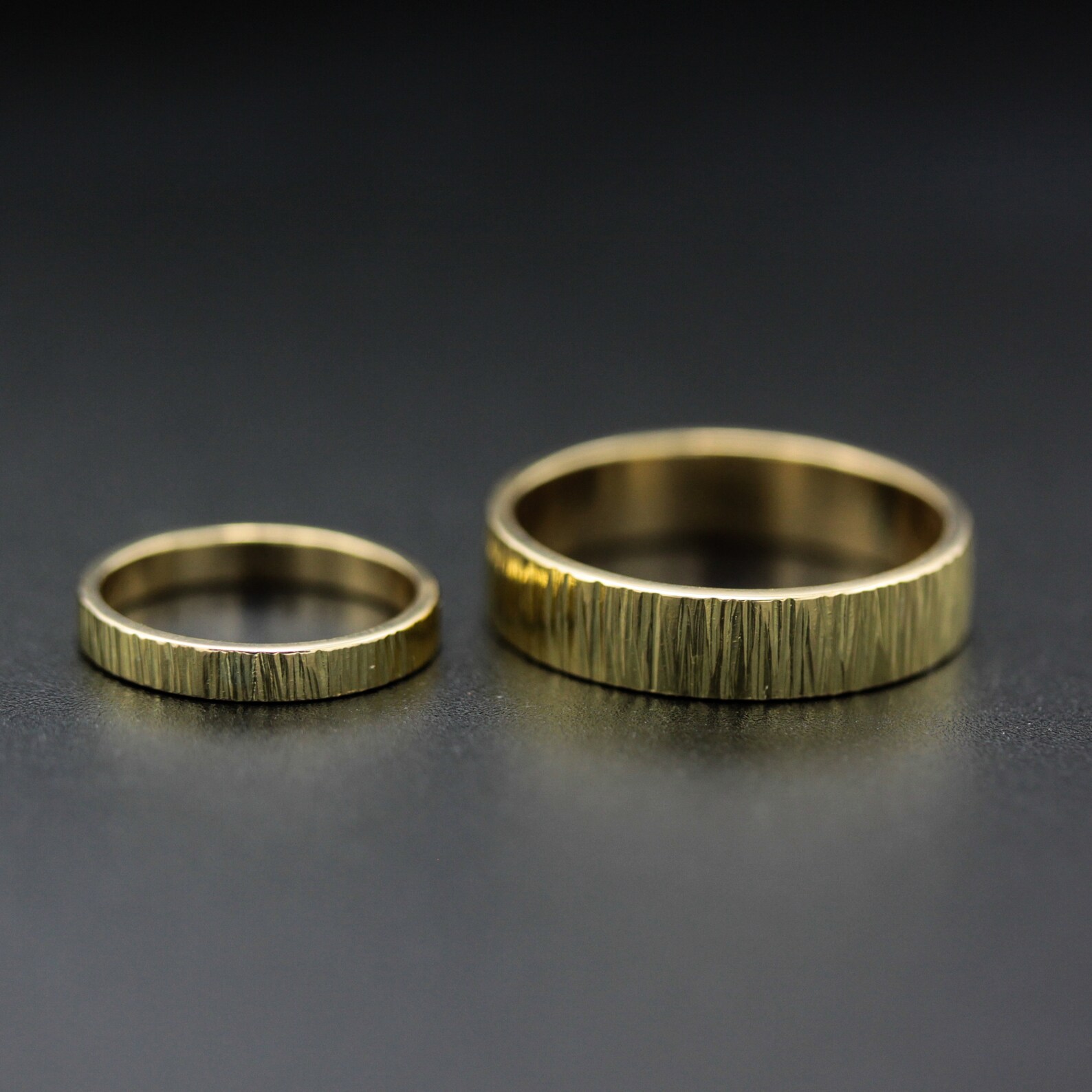 Wedding Rings Set Gold Ring 18k Gold Ring Texture Design - Etsy