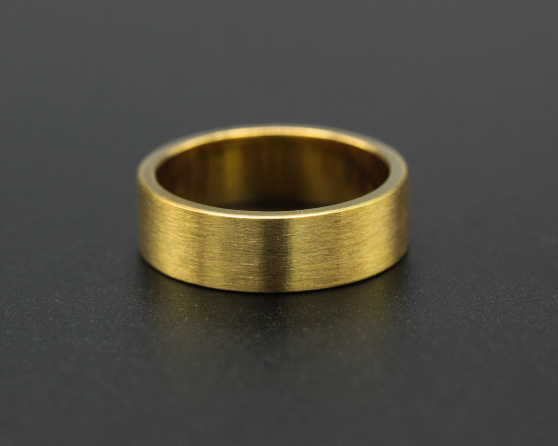 Bande simple de mariage 6.5 millimètre rectangle 18k anneau | Etsy