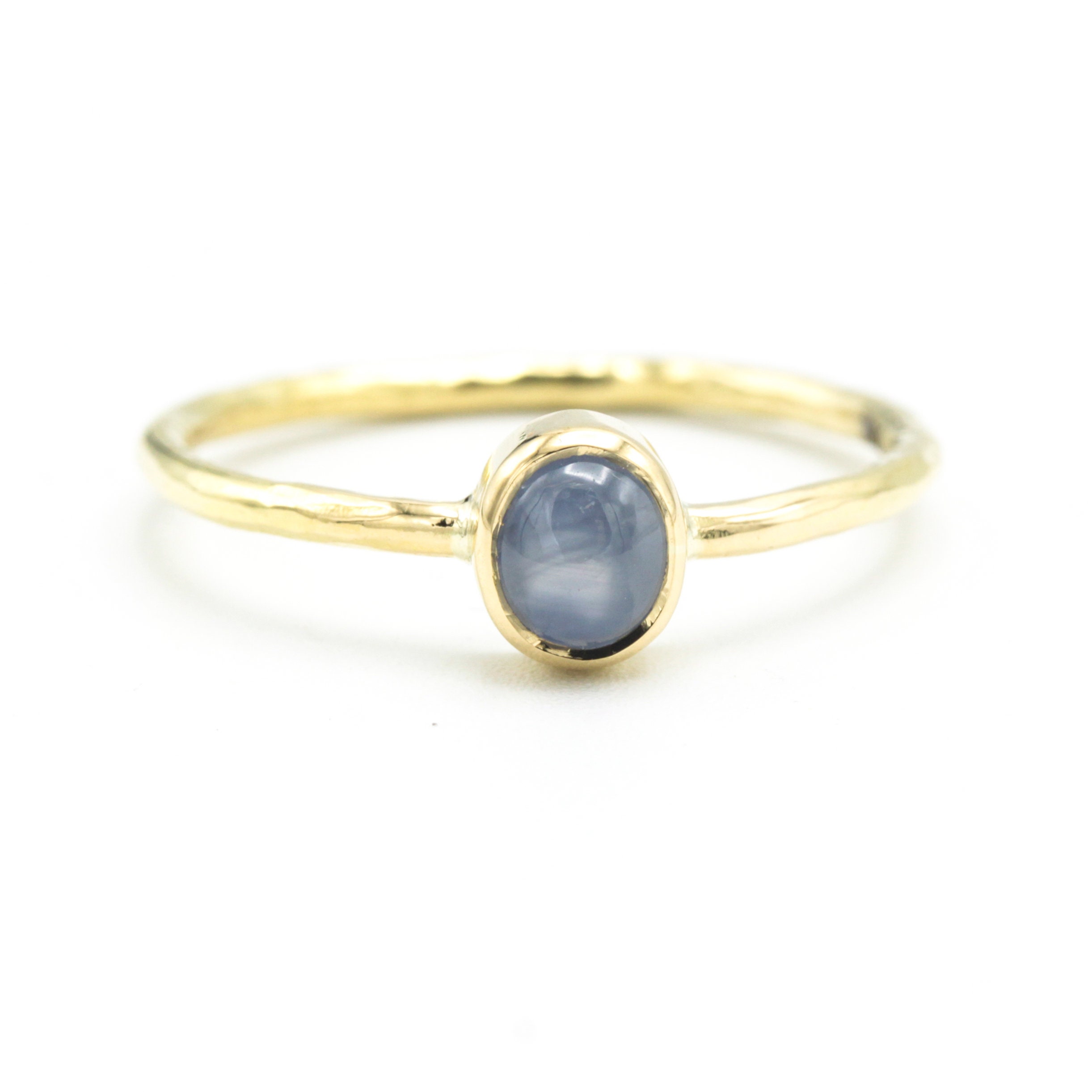 Oval Blue Star Sapphire in Bezel Settings With 18k Gold Texture Band - Etsy