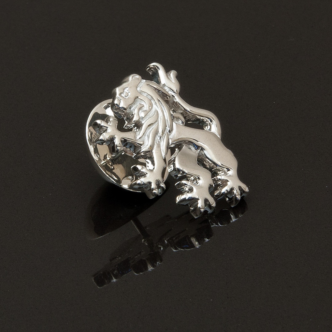Lion Rampant Lapel Pin, Sterling Silver, Handcrafted - Etsy